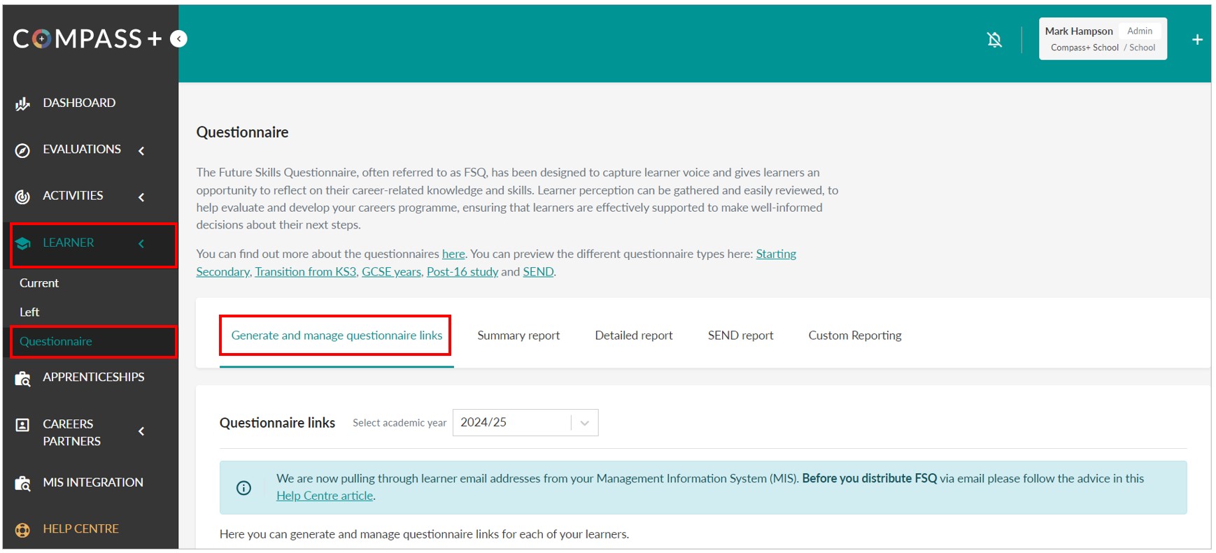 How to send FSQ links to learners – The Careers & Enterprise Company