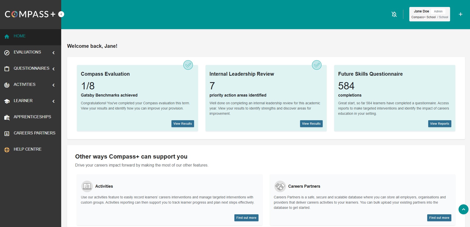 Quickstart with Compass+ – The Careers & Enterprise Company