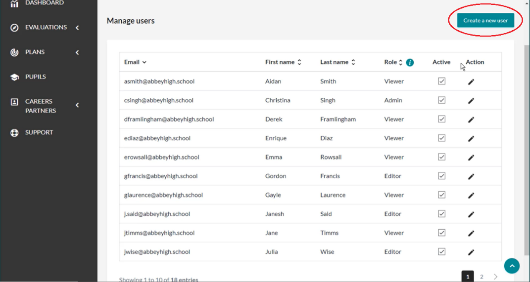 How to manage users – The Careers & Enterprise Company