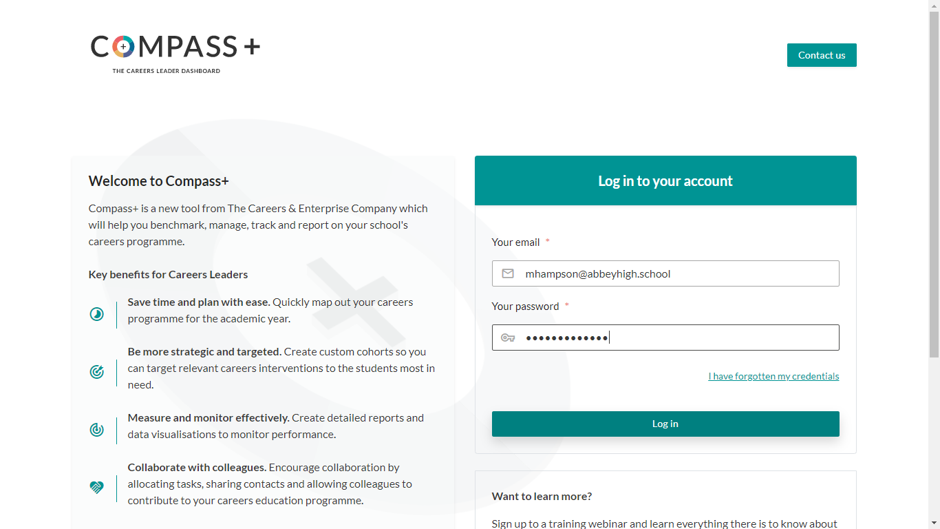 Quickstart with Compass+ – The Careers & Enterprise Company