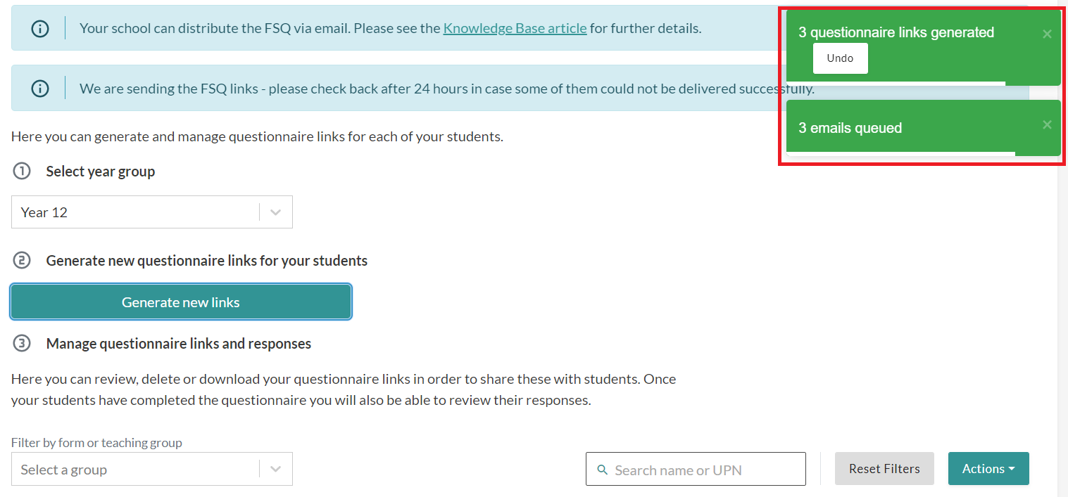 How to send FSQ links to learners – The Careers & Enterprise Company
